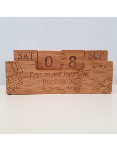Calendario Personalizado Madera de Bambú.